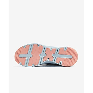 Skechers Women's Sneaker, Gray Knit Pink Trim, 8