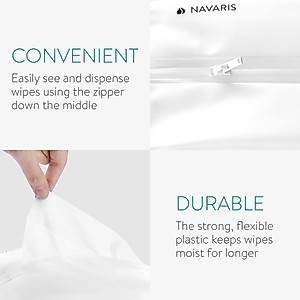 Navaris Wet Wipes Dispenser - Set of 2 Baby Wipe Travel Refillable Pouch Holder Container Bag Case - Portable Flushable Wipes Dispenser - Opaque