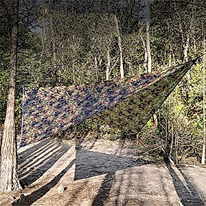 Sun Shelters Hammock Rain Fly Tent Tarp Tarpaulin Portable Sunshade Lightweight Waterproof Windproof Camping Gazebo Picnic Shelter for Snow Camping Outdoor Beach Camping Shelters