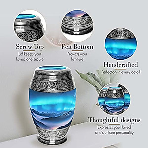 Aurora Borealis Cremation Urns for Adult Ashes for Funeral, Burial & Niche Northern Lights Urns for Human Ashes - Urns for Ashes Adult Male - Urns for Human Ashes Adult Female Large XL Small Keepsake
