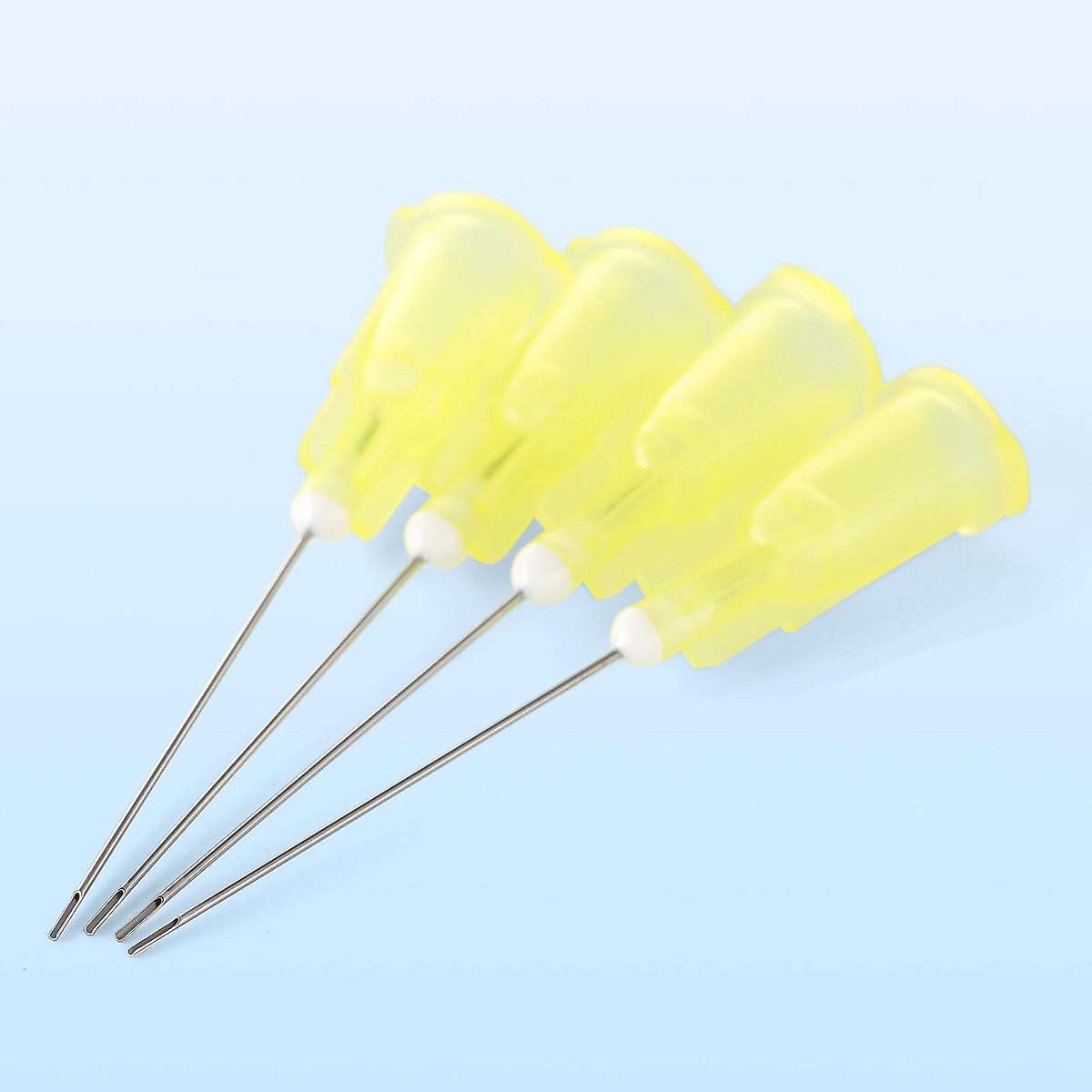 JMU 100pcs Dental Irrigation Needle Tips, 27G Blunt Dispensing Needle Tips Endodontic Irrigarion Needles, Luer Lock Design, Yellow