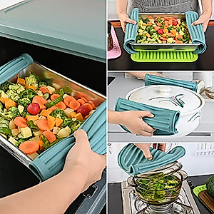 Smithcraft Silicone Trivets Mats for Hot Dishes and Hot Pots, Hot Pads for Countertops, Tables, Pot Holders, Spoon Rest Small Drying Mats Set of 2 Many Colors for Your Choose (Grey Blue)