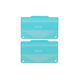 Cuisinart Reusable Food Storage Bags, 4 Pack Teal - Includes 2 Small and 2 Medium Bags