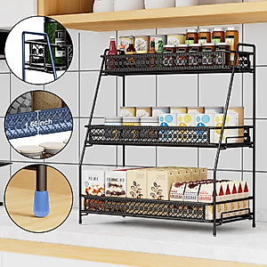 Bridgify Spice Rack Organizer for Cabinet, Bathroom Organizer Countertop, Bathroom Counter Organizer Kitchen Countertop Organizer Bathroom Vanity Organizer