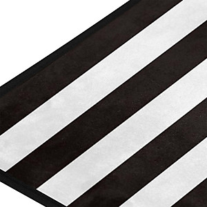 Kitchen Floor Mat White Black Stripe Non-Slip Kitchen Rug Comfort Rug for Floor, Office, Sink, Laundry 39 x 20 Inch
