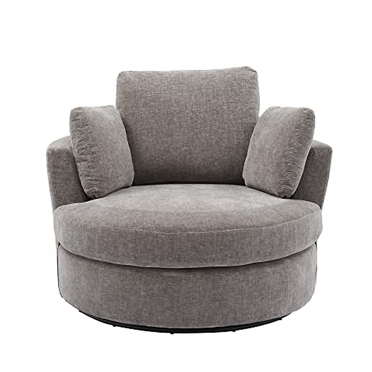 360° Swivel Accent Barrel Chair with 3 Pillows Furniture Set,Upholstered Oversized Leisure Round Loveseat Recliner Cozy Club Sofa Chaise Lounge Circle Armchair for Living Room/Hotel/Nursery/Office