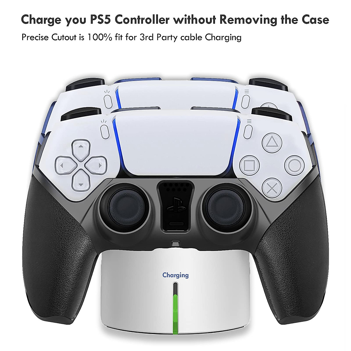 Hacker's Protective PS5 Controller Case Cover with Genuine Leather，Better Grip for Game Experience(Black)