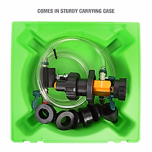 OEMTOOLS 24444 Coolant System Refiller Kit, 5 Adapters, Eliminate Trapped Air, Test Radiator and Heating Core Lines for Leaks, Vacuum Fill Coolant Tool, Vacuum Leak Tester, Multi