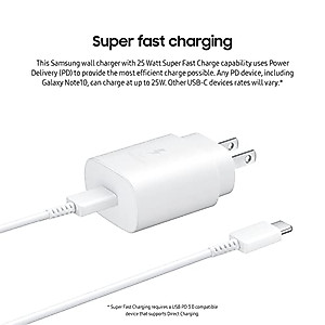 SAMSUNG 25W USB-C Super Fast Charging Wall Charger - White (US Version with Warranty)