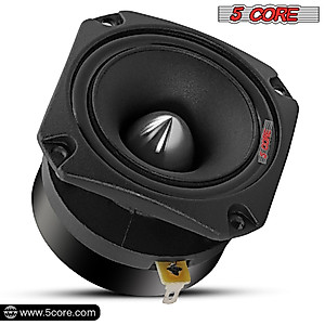 5 CORE Tweeters Speakers Car Audio Pair 600W Combined Peak 4 Ohm 3.5 Inch Aluminum Super Bullet Tuiters para Sonido para Carro - TW BLT 150 BLK Pair