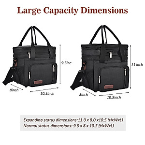 BAGNN Lunch Box & Lunch Bag for Men Women, Large Insulated Adult Lunch Box Leakproof Lunchbox Cooler Bag for Work Picnic Beach,16L, Black