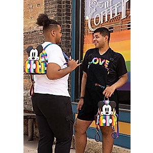 Loungefly Mickey Mouse Pride Backpack, Rainbow Flag Bag, Pride Bags for LGBT Pride Month, Rainbow Striped Gifts & Accessories