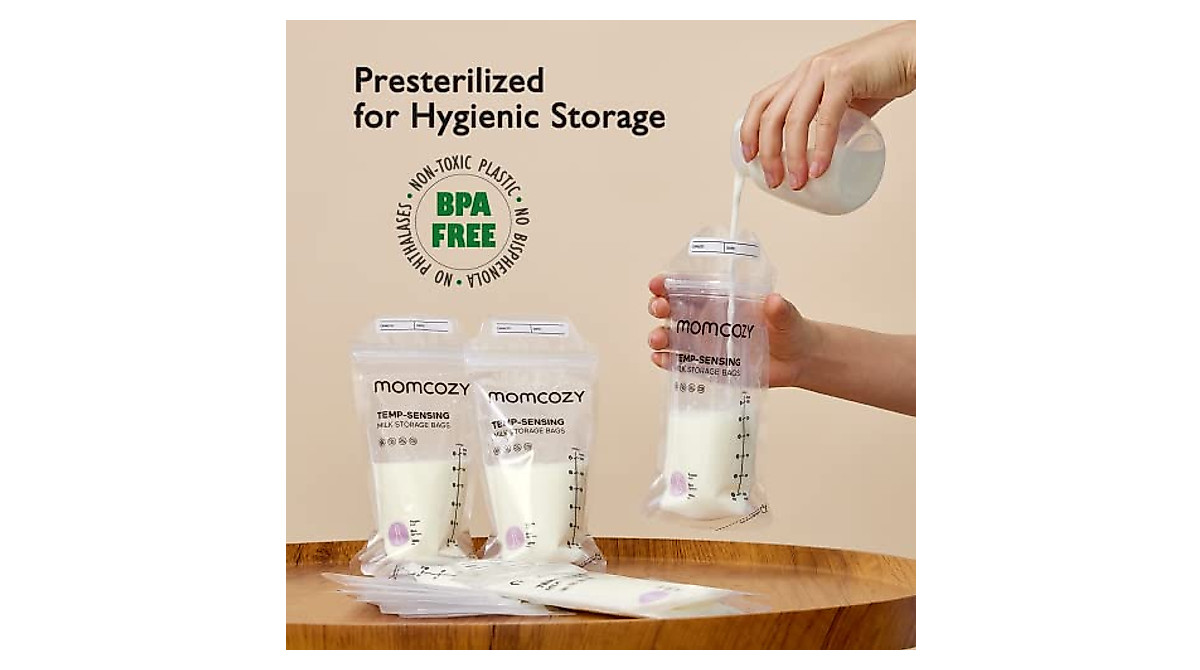 Momcozy Breastmilk Storage Bags with Temperature Monitoring | 120pcs