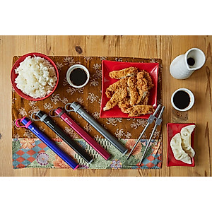 Kids Chopstick with Training holders|Square Travel Chopsticks| Strong & Lightweight, only 6.7"/171mm Long Titanium Chopsticks comes with Beautiful Aluminium Cases & Holders (Grey)