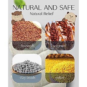 COMOIL Otter Microwave Heating Pad,Removable Weighted Heated Stuffed Animal,15"*8"Adorable Soft Short Plush Heat Pack for Relief