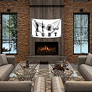 Liberty Guns Beer Tittes Flag Funny Poster Durable Man Cave Wall 3x5 Feet Flag with Brass Grommets This Beautiful Entertaining Banner Flag for College Dorm Room Decor,Outdoor,Parties Gifts, Travel, Filming, Events, Festivals.. (Four buttons)