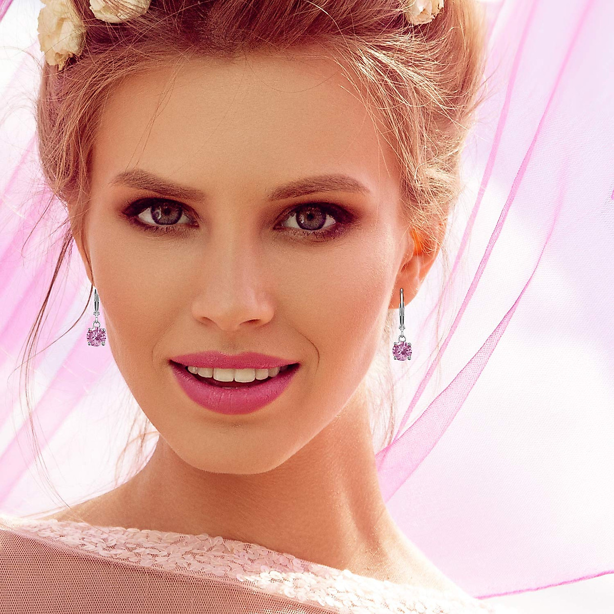 10 Pairs Silver Small Hoop Earrings with CZ Charm for Women-Flawless Cubic Zirconia LeverBack Drop Earrings for Women (10 pairs -CZ)