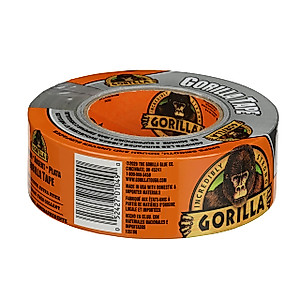 Gorilla Tape, Silver Duct Tape, 1.88" x 35 yd, Silver, (Pack of 1)