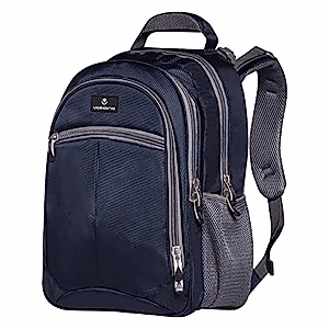 Volkano Orthopedic Series Airflow Ventilation Laptop Backpack with Padded Back, Ergonomic Backpack With Laptop Compartment 15.6" Sleeve, Sturdy Travel Backpack, for Work or School, Navy/Gray