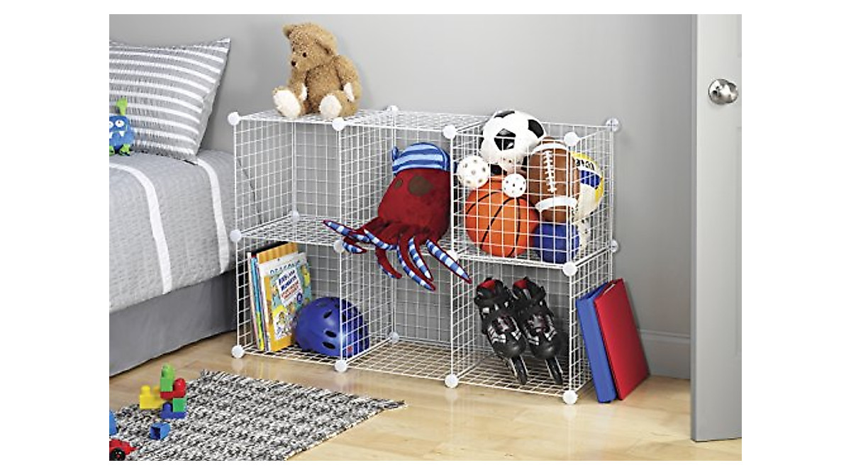Whitmor Storage Cubes Set of 6 - Stackable Wire Shelves for Organized Space