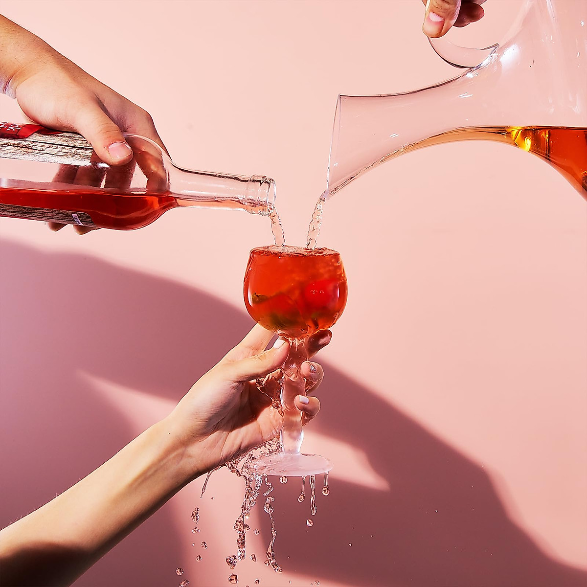 The Wine Savant Aesthetic Cloud Elegant Crystal Wine & Water Glasses, Hand Blown, Premium Trendy Sand Blasted Glasses - Stemmed Red White Wine Glasses, 100% Lead-Free - Pinot Noir - 7 oz Rim