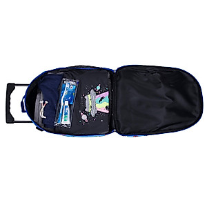 Wildkin Kids Rolling Luggage Bundle with 2 Matching Bag Tags (Fire Truck)