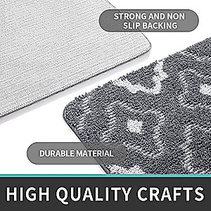 DEXI Door Mats Indoor, Durable Absorbent Non Slip Front Door Rugs for Inside House, Low Profile Easy Clean Entrance Mat, 36"x24", Grey