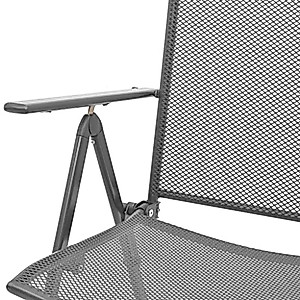 MBFLUUML Patio Dining Sets, Outdoor Patio Furniture, 5 Piece Patio Dining Set with Folding Chairs Steel Anthracite Suitable for Patio, Porch, Backyard, Balcony.