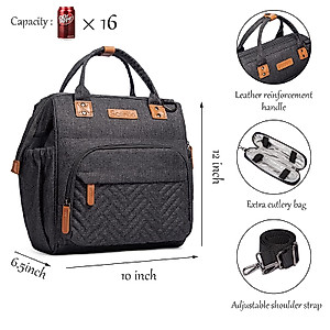 Scorlia Insulated Lunch Bag Thermal Backpack & Leakproof Lunch Tote for Women/Men Work, School, Office, Picnic