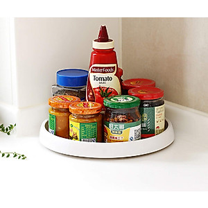 Lawei 2 Pack Lazy Susan Turntable - 10 Inch Non-Slip Lining Rotating Organizer Spice Storage Rack for Cabinet Pantry Refrigerator Countertop Spinning Organizer for Spices Condiments Baking