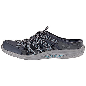 Skechers Women's Reggae Fest-Marlin-Fisherman Open Back Mule Relaxed Fit & A/C Memory Foam Water Shoe, Navy, 9 M US