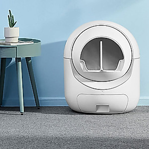 TOMYEUS Cat Box Smart Cat Toilet Automatic Large Cat Litter Box Feces Shovel Cat Automatic Cleaning Artifact Cat Furniture (Size : Without Curtain)