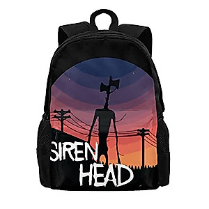 TeeDemon Siren Head Horror Classic Backpack Men Women Backpack with Durable SchoolBag, Book Bags Daypack for Outdoor Collegem Travel, One Size