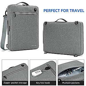 TUDEQU Laptop Bag for 15.6 Inch Laptop Tablet, 360° Protective Computer Bags with Shoulder Strap, Water Resistant Slim Laptop Carrying Sleeve Case for Women Men