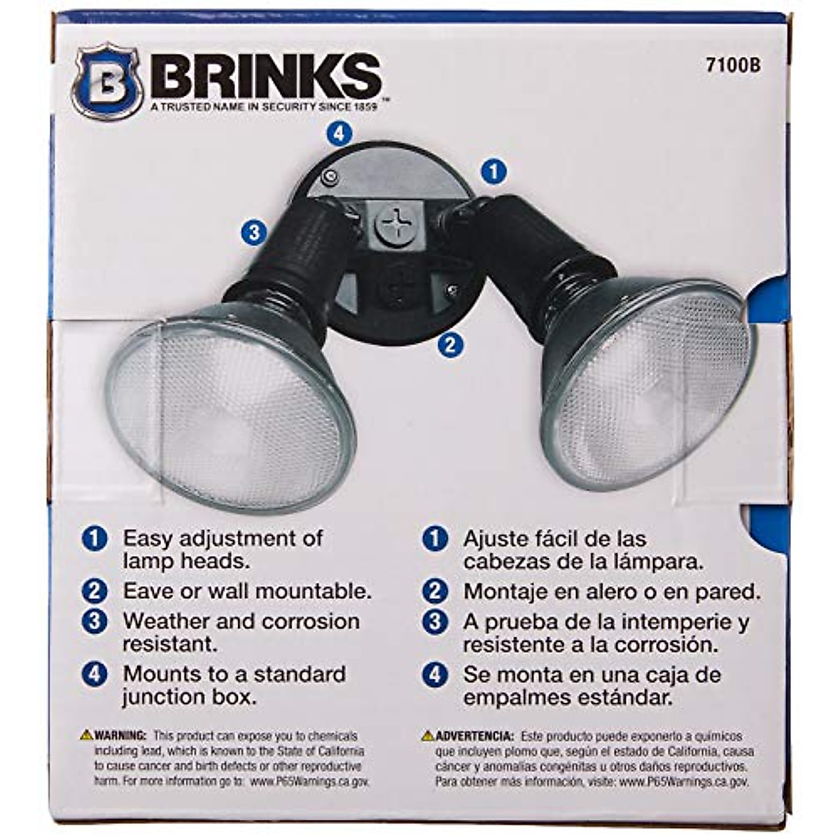 Brinks 7100B 2 Head Flood Light , Bronze