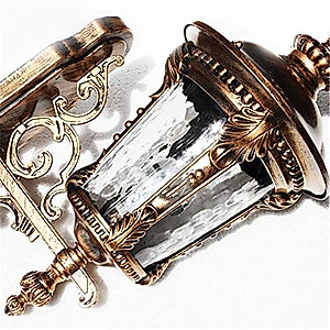 ZOUSHUAIDEDIAN Outdoor Wall Lights, Waterproof Outdoor Light Fixtures Wall Mount, Porch Light, Glass Shade, E27 Socket Exterior Wall Sconce Lighting, Wall Lamp for Garage, Porch, Doorway, Patio, Garde