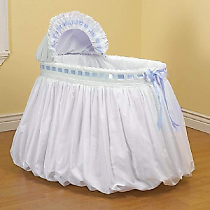 Baby Doll Bedding Pretty Ribbon Bassinet Set, Blue