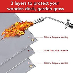 Towallmark Grill Mat 60×42 Inch, Glass Fiber Large Grill Pads,Double-Sided Fireproof Deck and Patio Protective Mats,Perfect for Outdoor BBQ,Gas Grills, Oil Fryers,Lawn