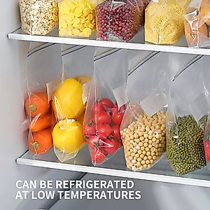 ARCLIBER Food Storage Bags Resealable Plastic Bags,Clear Durable Food Grade Zipper Bags Fresh and Refrigerated Moisture-Proof Storage 10.55 x 14 Inch,L