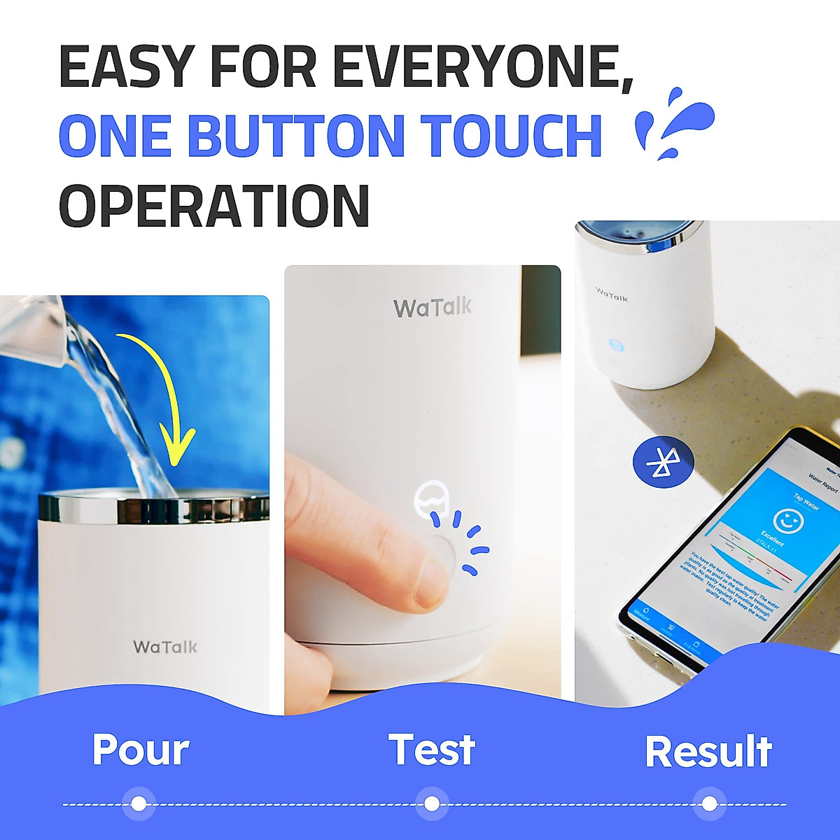 WaTalk Water Quality Tester Meter - Home Drinking Water Test Kit | Tap, Well Water Test Kit | Digital Water Tester Meter (0-3 NTU)