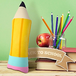 CroBlissful Cute Pencil Pillow Kids Classroom Plush Pillow Large Throw Pillow Back School Cushion Creative Cute Pencil Plush for Reading Room Decoration Birthday Party Teacher Gift