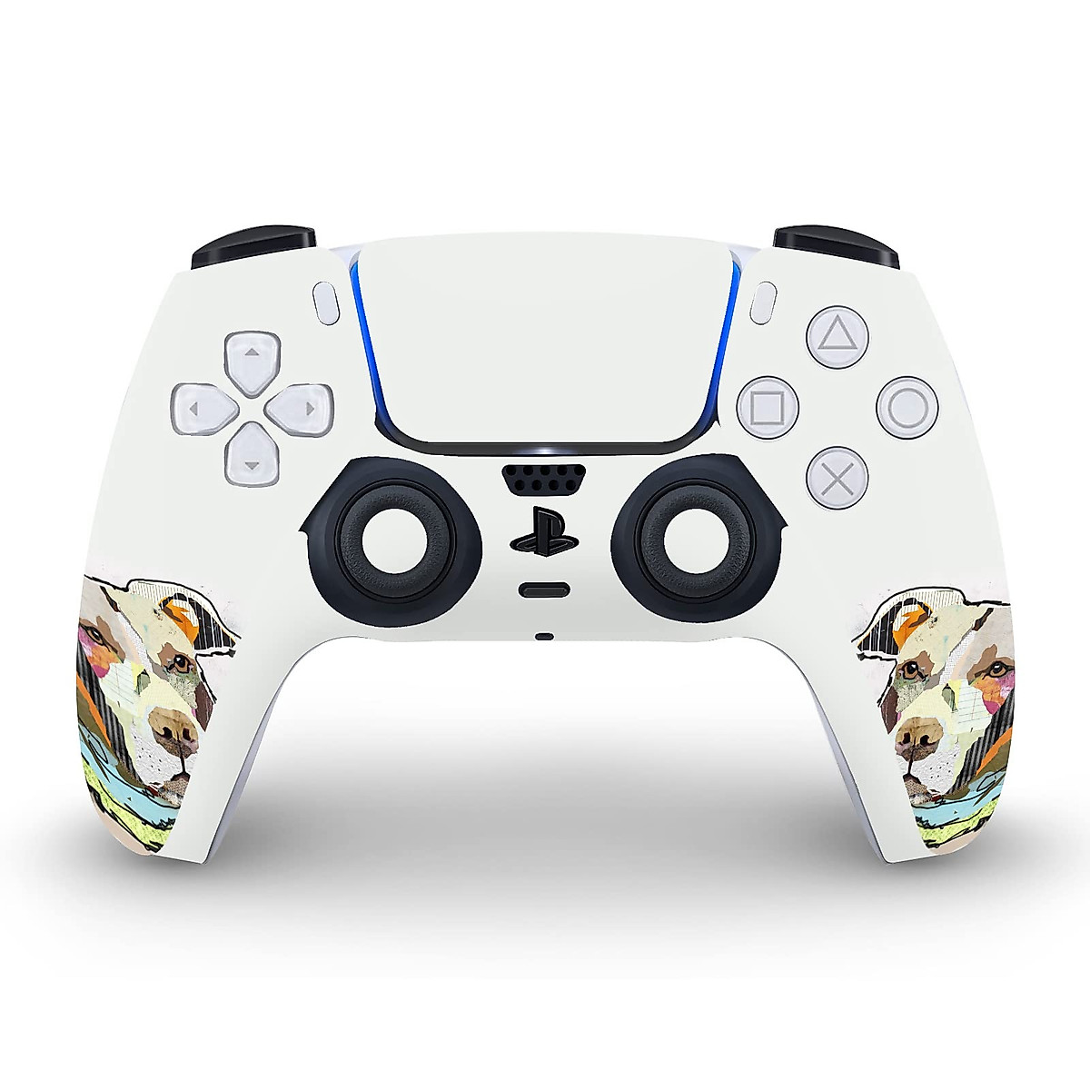 Head Case Designs Officially Licensed Michel Keck Pitbull Art Mix Vinyl Faceplate Sticker Gaming Skin Decal Cover Compatible With Sony PlayStation 5 PS5 Disc Edition Console & DualSense Controller