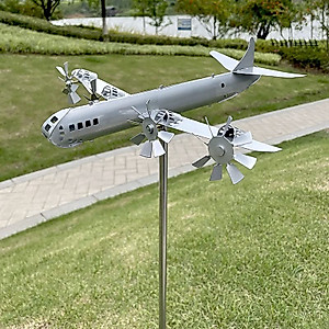 HAIHUANG Pure Handmade Creative Spraying B-29 Metal Aircraft Wind Trimmer, Wind and Move, Home Garden Decoration Preferred 11.8x12.9x3.2 B-2911 0
