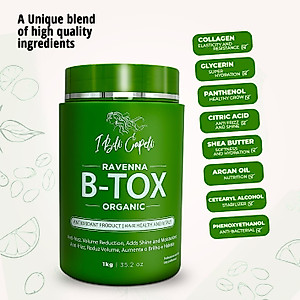 I Belli Capelli Ravenna Organic Hair B-tox Treatment - Formaldehyde-Free, Anti-Frizz Smoothing for Hair - 35.2 oz (1kg)
