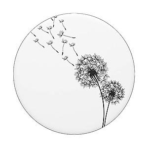 Black And White Dandelion Pop Mount Socket Cellphone Holder PopSockets PopGrip: Swappable Grip for Phones & Tablets