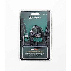 Cobra GA-SV01 Surveillance Walkie Talkie Headset Microphone for Adults, Compatible with all Cobra MicroTalk Two-Way Radios, Silicone Ear Tip, Black