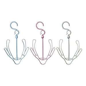 WDONAY 9 Pcs PP Material Double Hook Shoe Hanging Hook Rack Multifunctional Shoe Drying Rack-Pink Blue Green(3 Pcs Each)