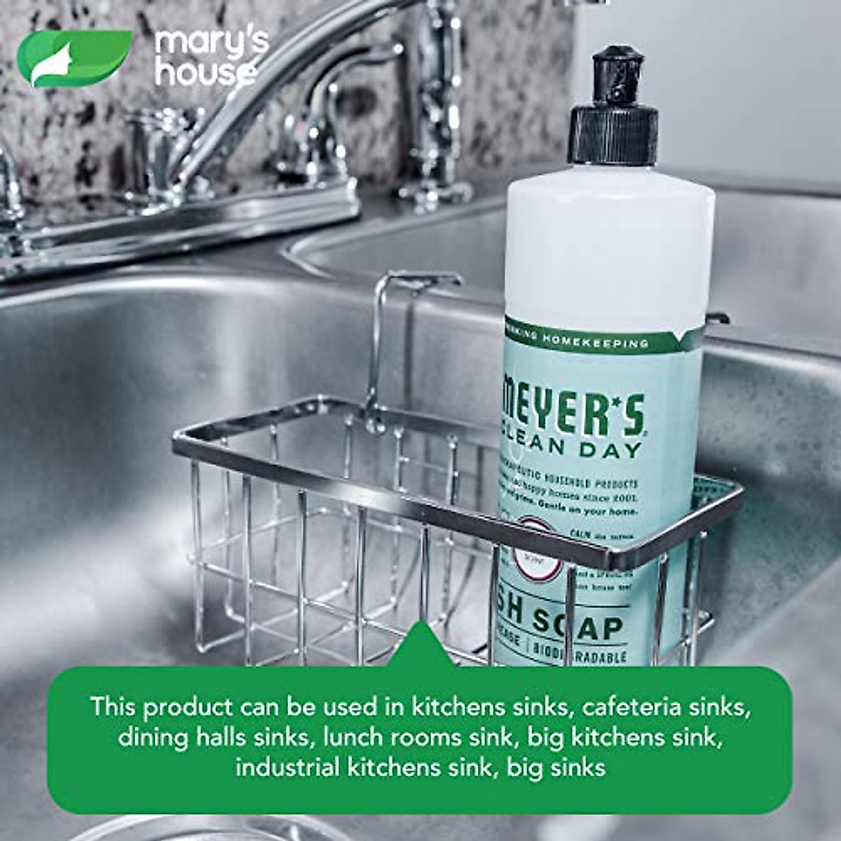 Heavy Duty Sink Caddy for Wet Dish Rag and Sponge Holder - Hang, Suction, or Counter Use - by Mary's House