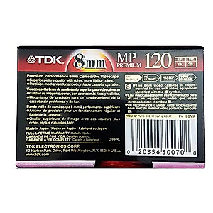 TDK P6120MP 8mm MP Premium Video Tape