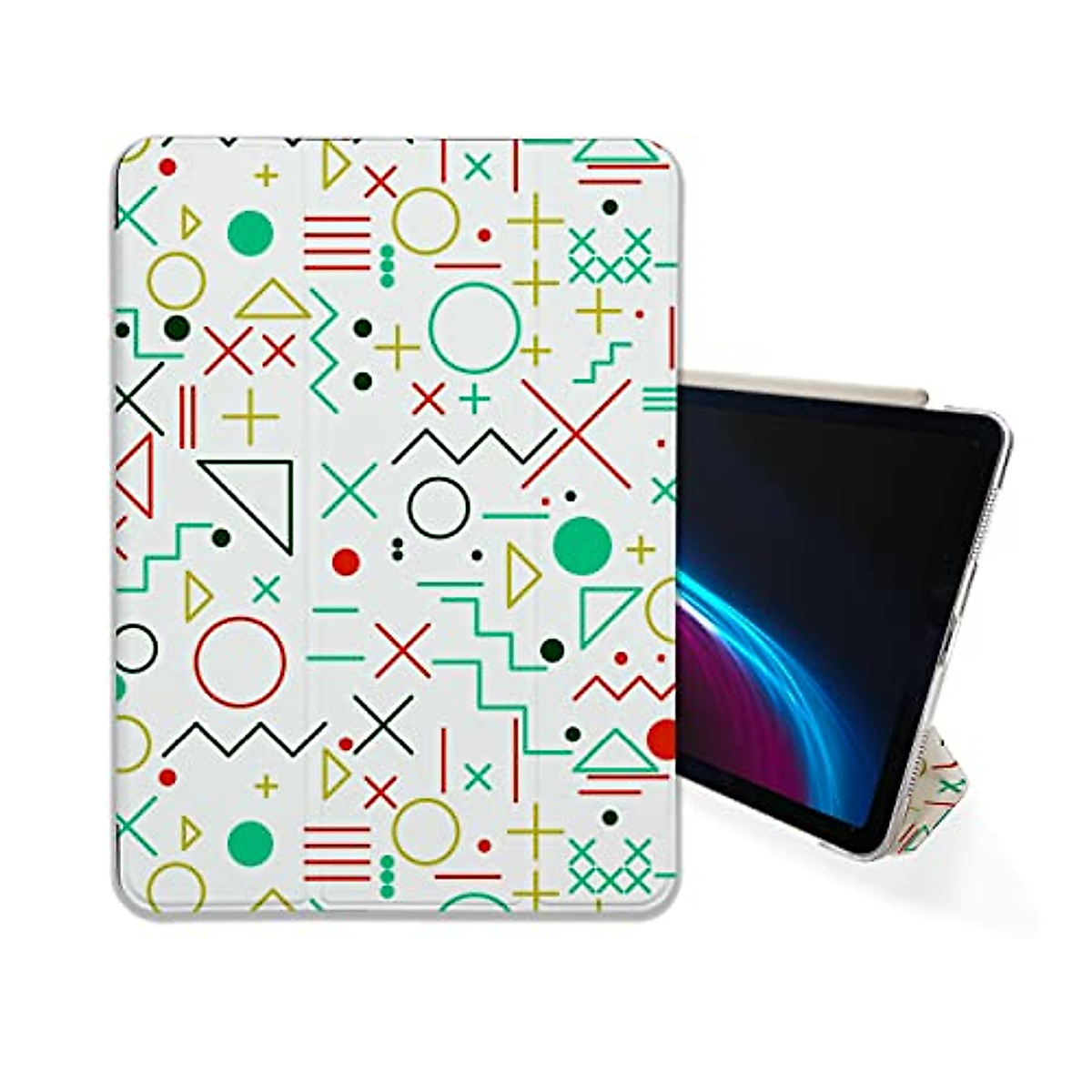 Cute Abstract Geometric Shapes case Compatible with iPad Mini Air Pro 7.9 8.3 9.7 10.2 10.9 11 12.9 inch Pattern Cover New 2022 2021 Trifold Stand 3 4 5 6 7 8 9 Generation 531 (11" Pro 1/2/3 gen)